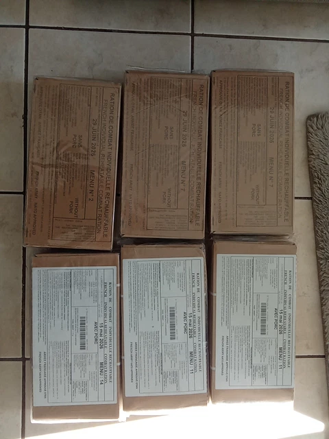 6 RATION DE combat militaire RCIR Différent Menu repas pour 24 heures ...