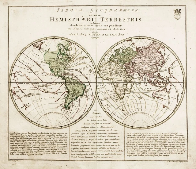 WORLD MAP WORLD Map Folder Monde Bachiene Engraving Copper Stitch ...