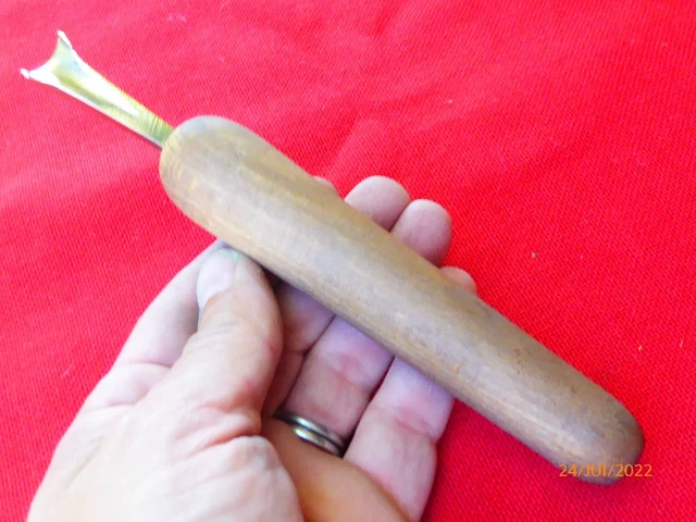 FLEURON FER À dorer outil ancien relieur reliure n°115 croissant EUR 29 ...