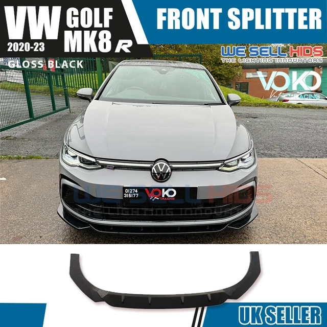 VW GOLF MK8 Gti Gtd R Facelift Models Front Bumper Splitter Gloss Black ...