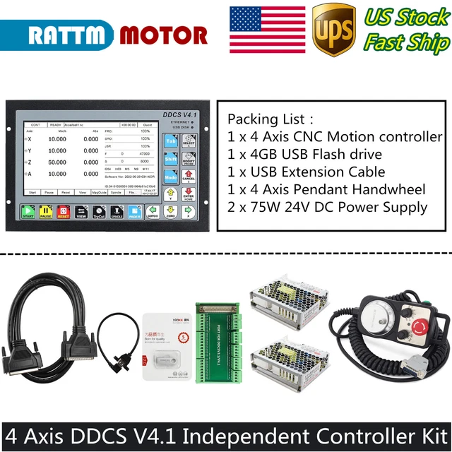 CNC 4 AXIS DDCS V3.1 Stepper Motor Motion Controller Stand Alone ...