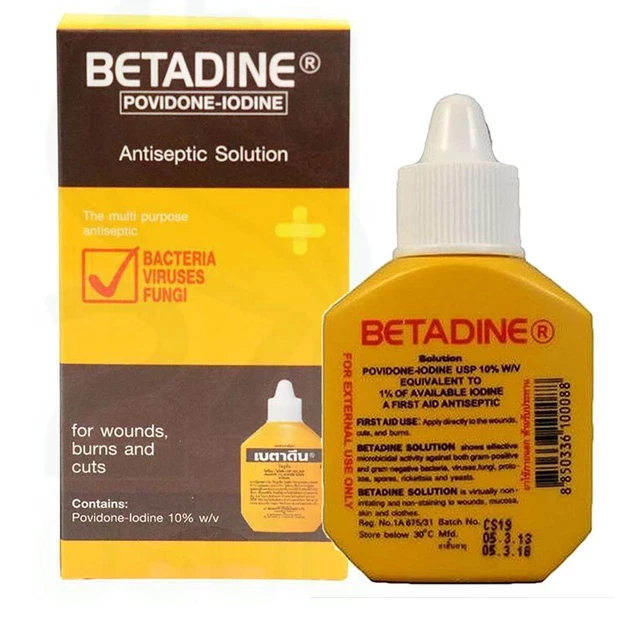 BETADINE POVIDONE IODINE ANTISEPTIC SOLUTION FOR WOUNDS CUTS AND BURNS ...