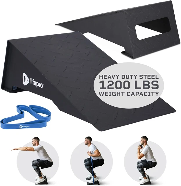 LIFEPRO METAL SQUAT Wedge Block Set - Two Squat Ramp Wedges with ...