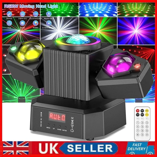 LASER RGBW LED Moving Head Light Disco Stage Lighting DMX512 Party DJ ...