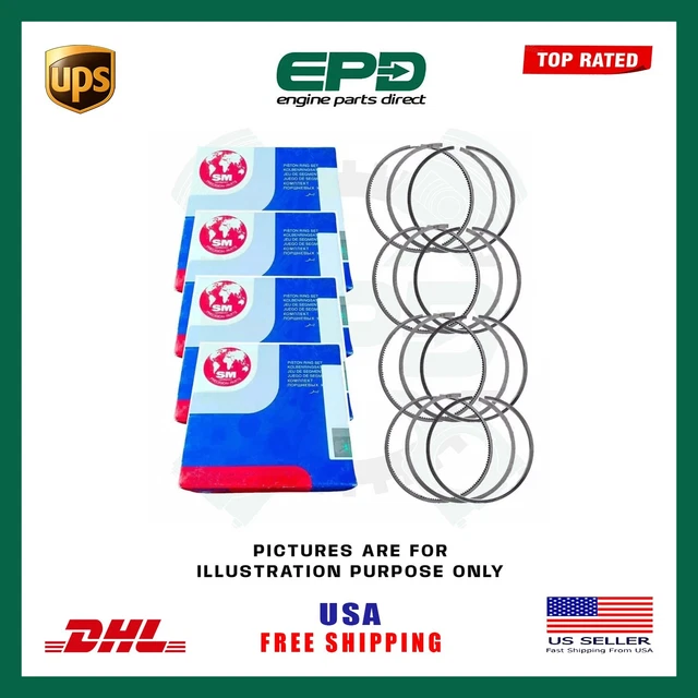 PISTON RINGS SET 4 for Mercedes Benz OM 654 E CLASS 200 OM656 2.0 ...