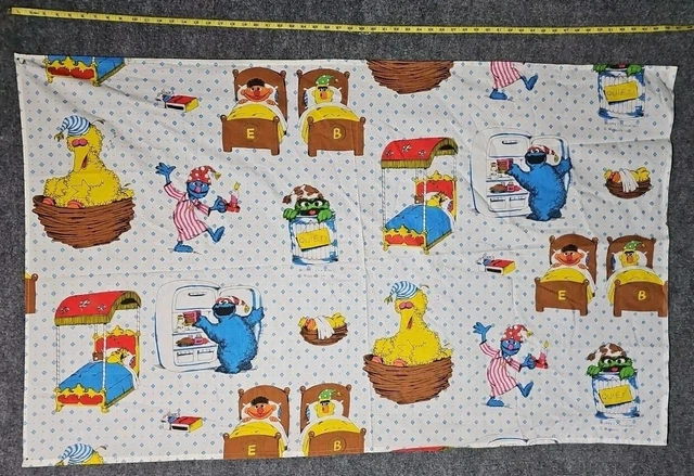 VINTAGE SESAME STREET Muppet Characters Muppets Inc Sheet Fabric Piece ...