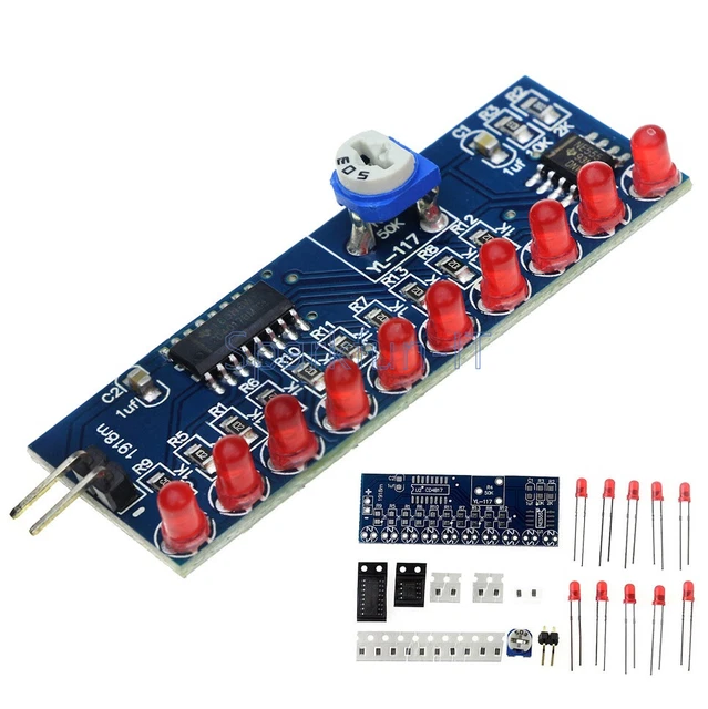 NE555+CD4017 RUNNING LED Flow LED Light Electronic Production Suite DIY ...