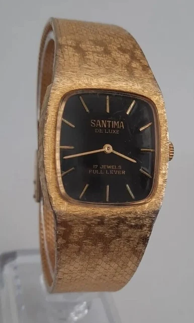 VINTAGE SANTIMA DE Luxe Mens 17 Jewel Mechanical Dress Watch-Swiss Made ...