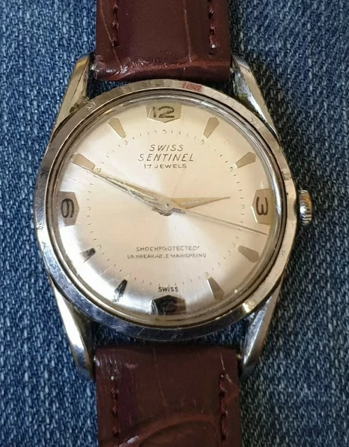 VINTAGE SWISS SENTINEL 17 Jewel Manual 34 mm Watch $80.00 - PicClick AU