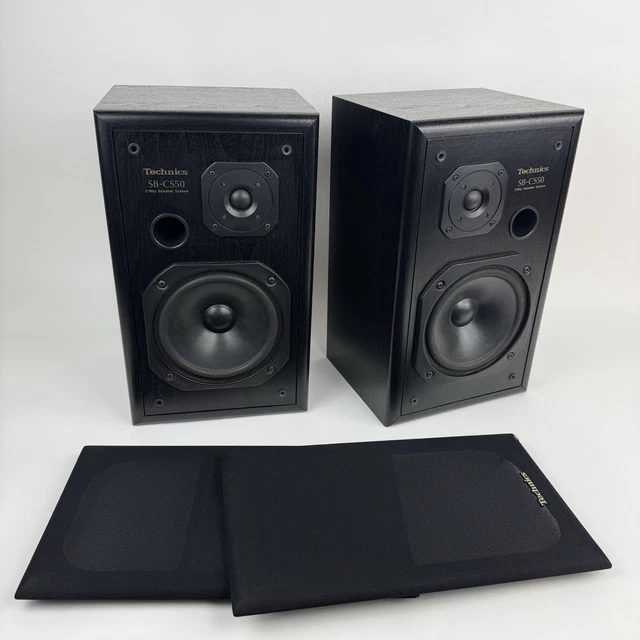 VINTAGE TECHNICS SB-CS50 2-Way Speakers System 120W 8 Ohms Black Wooden ...