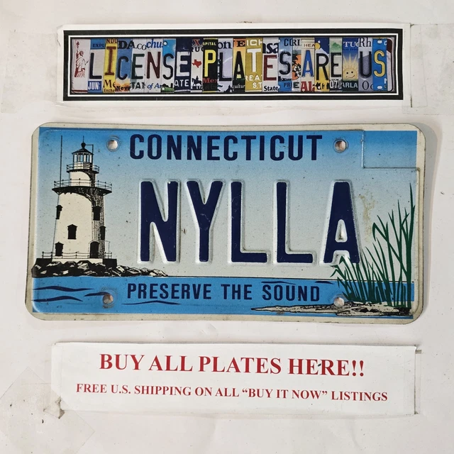 CONNECTICUT LIGHTHOUSE LICENSE Plate 🔥Free📬🔥 Nylla ~ Personalized Vanity Tag $34.45 - PicClick CA