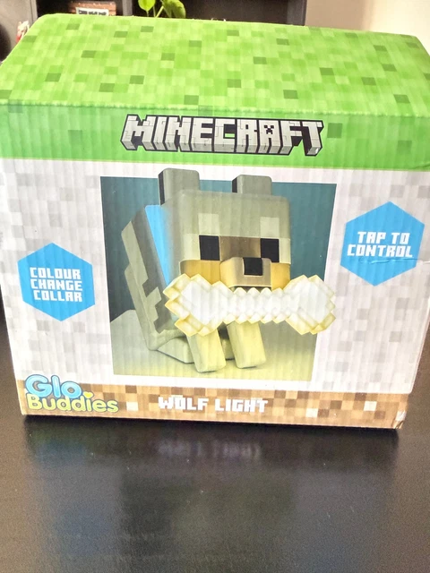 MINECRAFT WOLF LIGHT Lamp New Unused Damaged Box Colour Changing Glo ...