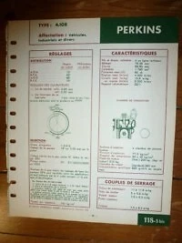 4.108 - FICHE Technique Perkins EUR 2,00 - PicClick FR