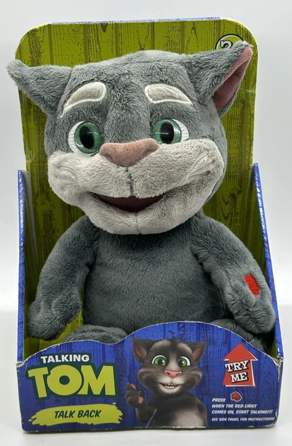 10” TALKING TOM Talk Back Plush Interactive Toy Gray Cat New In Box $38 ...