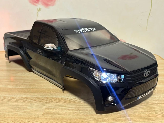 1/10 TAMIYA HILUX Extra Cab Black with LED RC Body HILAX EXTRA CAB TLU ...