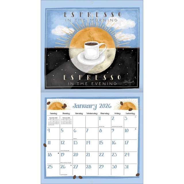 COFFEE 2026 WALL Calendar $45.58 - PicClick AU