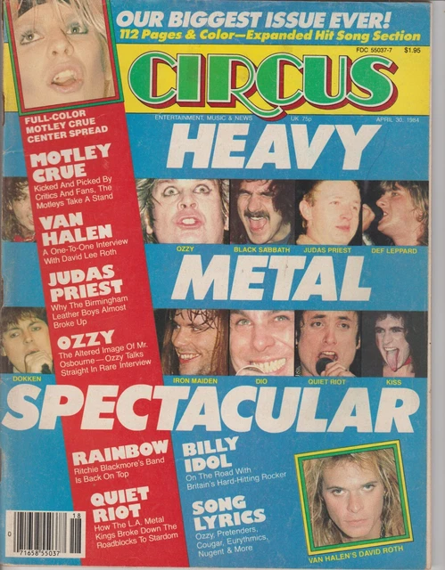 CIRCUS MAGAZINE (APRIL 1984) Motley Crue-Van Halen-Judas Priest-Dio ...