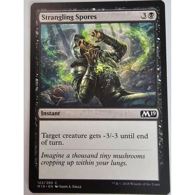 CARTE INSTANTANÉE MTG Magic The Gathering Strangling Spores M19 noire ...