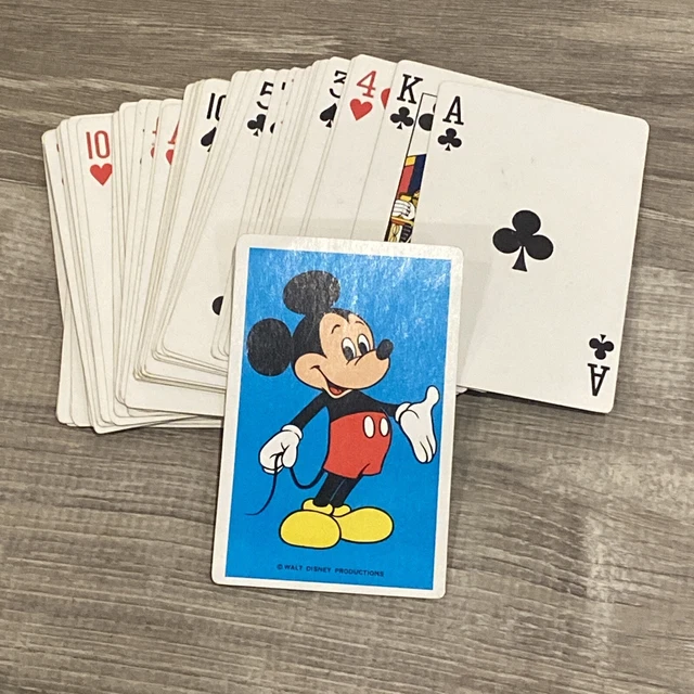 MICKEY MOUSE WALT Disney World Playing Cards Vintage 1986 COMPLETE 52 ...