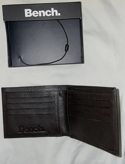 BENCH MENS BROWN Leather Bi Fold Wallet £24.99 - PicClick UK