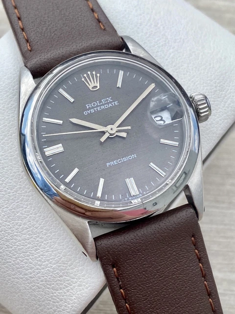 VINTAGE ROLEX OYSTER Date Ref 6466 Stainless Steel Manual Wind Mid Size ...