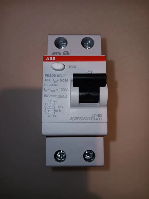 INTERRUPTEUR DIFFÉRENTIEL ABB F202 AC, 30 mA 40 A Neuf sans emballage ...