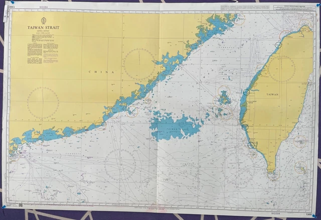 AMIRAUTÉ 1968 TAIWAN Strait Carte Tableau Maritime Genius Nautique ...
