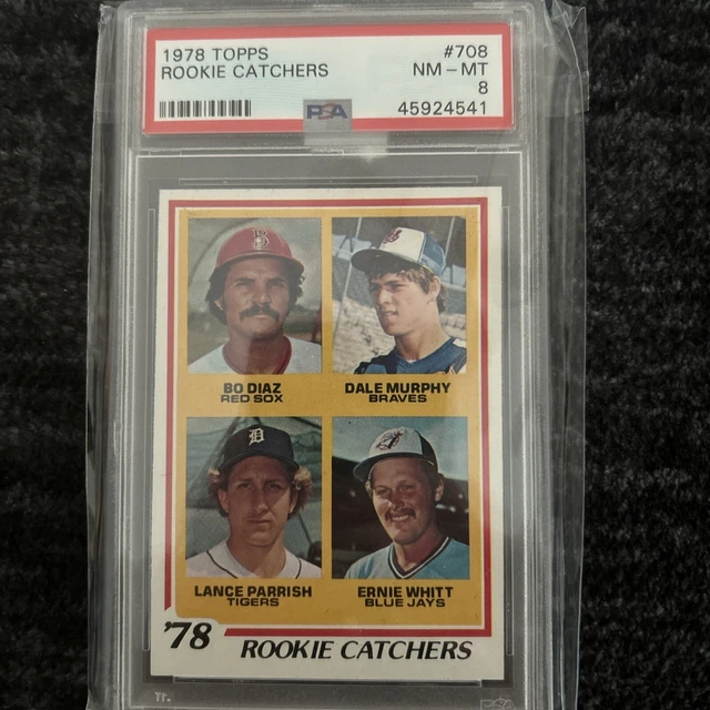 1978 TOPPS BASEBALL Dale Murphy #708 PSA 8 Atlanta Brave Lance Parrish ...