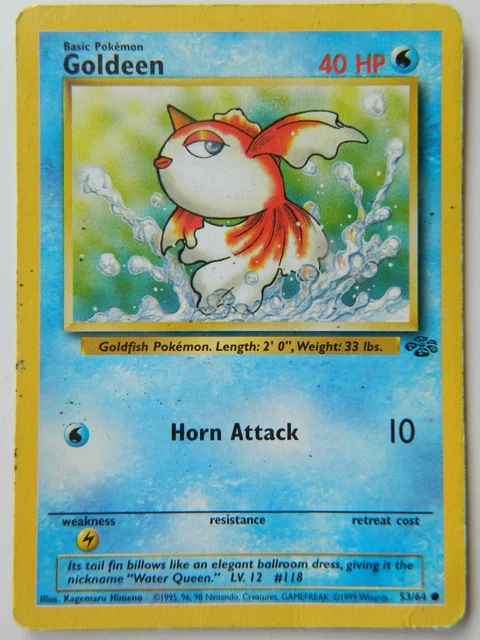 VINTAGE GOLDEEN, 40HP Unlimited Version, Pokemon Card 53/64 $4.00 ...