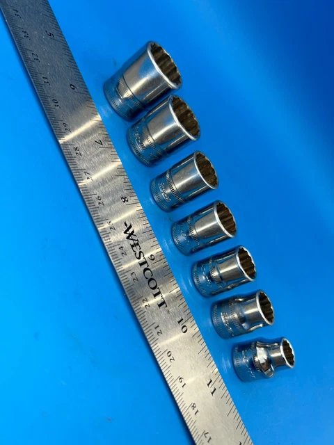 SNAP-ON TOOLS SHALLOW Socket Set 3/8” Drive 9mm to 18mm 7 Pcs 12Pt USA ...