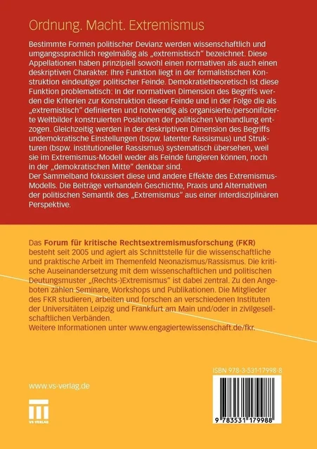 ORDNUNG. MACHT. EXTREMISMUS Effekte und Alternativen des Extremismus ...
