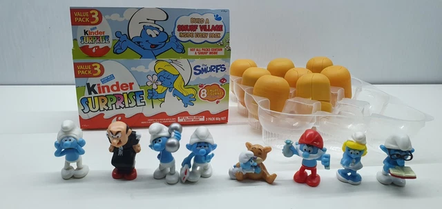 SMURFS KINDER SUPRISE Egg Mini Figure Full Set 8 Figurine 5cm 2010 Box ...