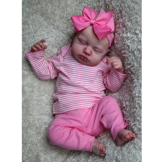ASLEEP KIDS BEBE Girl 49cm Newborn Model Reborn Baby Doll Gift Lifelike ...