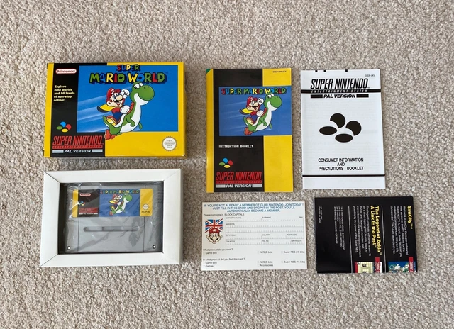 *RARE* SUPER MARIO World - Yellow Box - Super Nintendo SNES Game - CIB ...