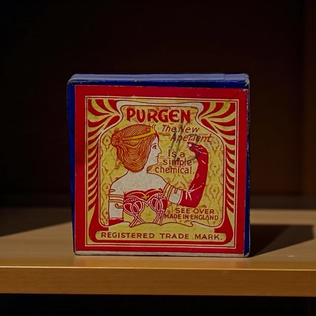 VINTAGE PURGEN APERIENT Medicine Box H&T Kirby London Chemist Display ...