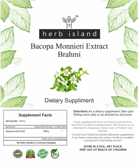 BACOPA MONNIERI (BRAHMI) Extrait Poudre Boost Brain Santé Améliore ...