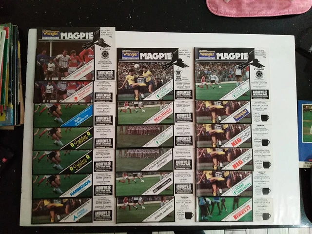19 X NOTTS County Home Game Football Programmes 1984-85 Season-Milk Cup ...