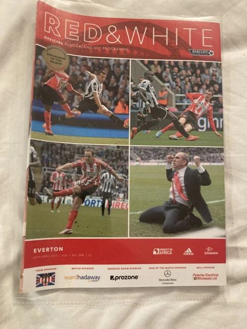 SUNDERLAND V EVERTON 20 April 2013 12/13 Season £4.36 - PicClick UK