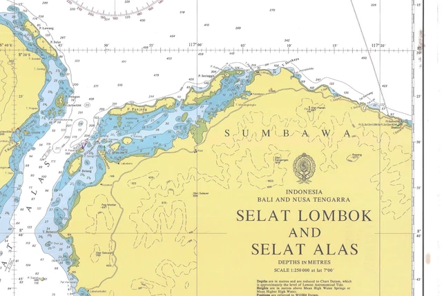 CARTE MARITIME ADMIRALTY 3706 Selat Lombok Alas Indonésie Bali Nusa ...