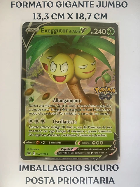 CARTA POKÉMON - Exeggutor Di Alola V Swsh225 - Promo Jumbo Oversize Ita ...