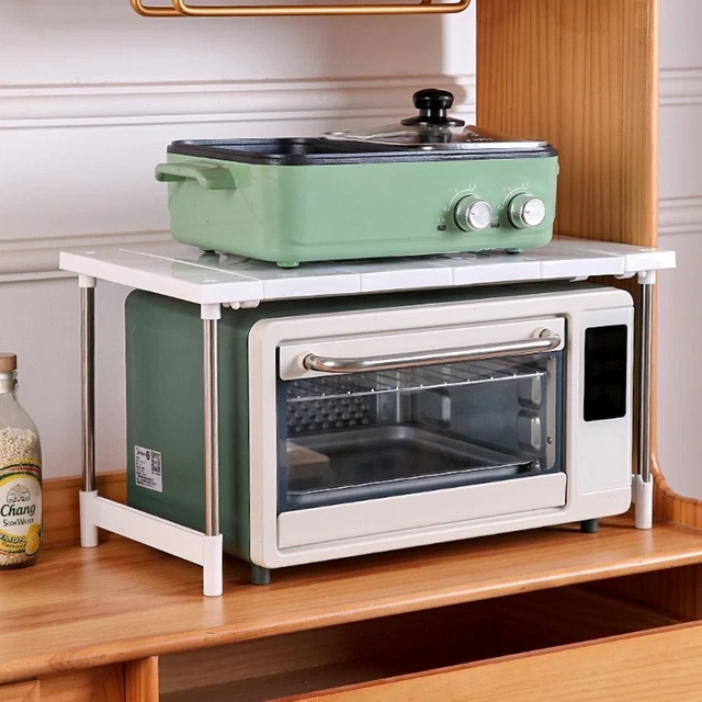 ADJUSTABLE CABINET LAYERED Rack White Cabinet Dish Rack Pot Storage ...