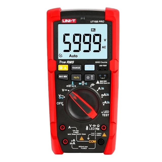 UNI-T UT18B PRO True RMS Digital Multimeter VFC LED Test Voltmeter ...