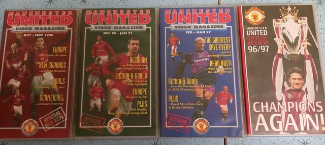 MANCHESTER UNITED VHS Bundle X 4. video magazine 96/97 season Champions ...