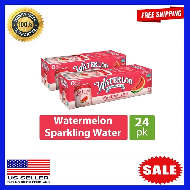 WATERLOO SPARKLING WATER, Watermelon, 12 fl oz, 24 Pack Cans $20.99 ...