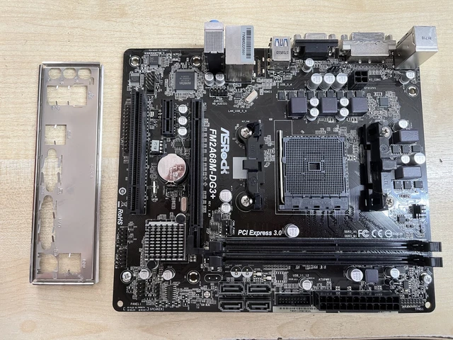ASROCK MOTHERBOARD SOCKET FM2+ Motherboard + Backplate FM2A68M-DG3+ £29 ...