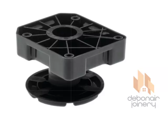 CABINET PLINTH FEET Heavy Duty Black Plastic Adjustable Kitchen Legs £7 ...
