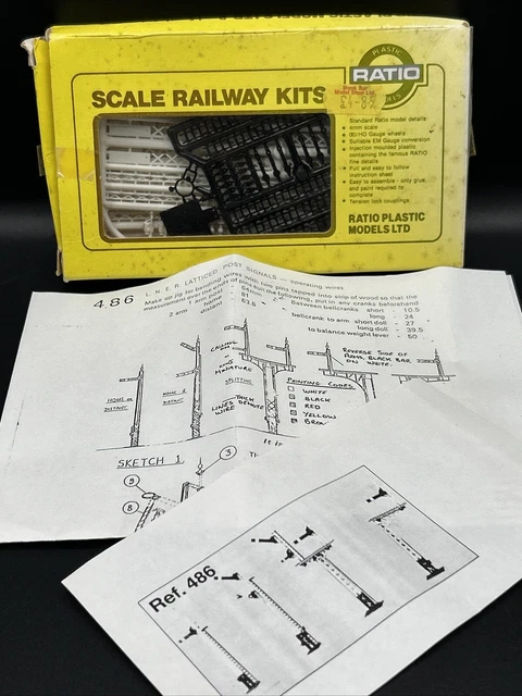 RATIO PLASTIC MODELS LNER Latticed Post Signals 486 Boxed Unused 100% ...