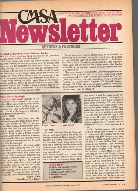 COUNTRY MUSIC MAGAZINE Jan/Feb 1991 Garth Brooks Tanya Tucker CMSA ...