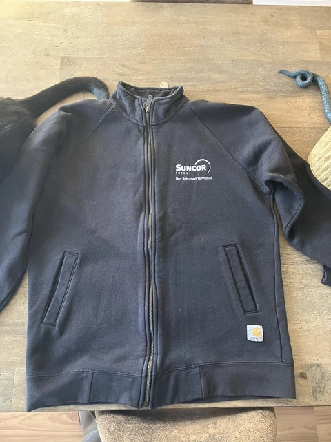 MEN'S MED CARHARTT K350 Full Zip Work Jacket Mock Neck “Suncor Hot ...