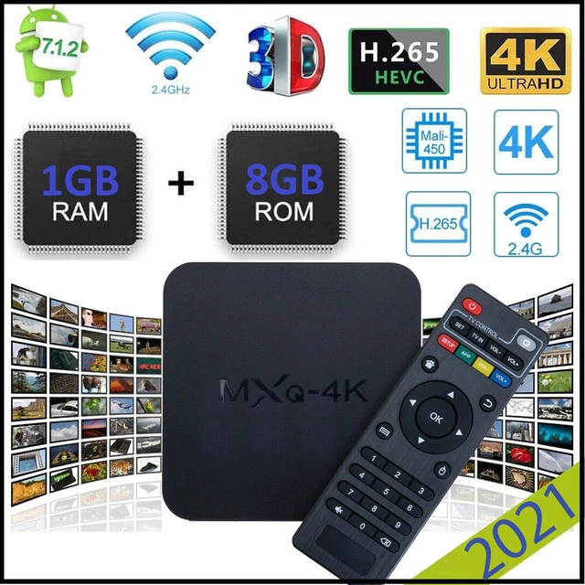 2023 MXQ PRO 4K Streamer UHD Wifi Android Quad Smart TV Box Media ...